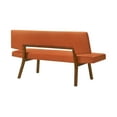 Channell Wood Dining Bench in Walnut Finish with Orange Fabric ...