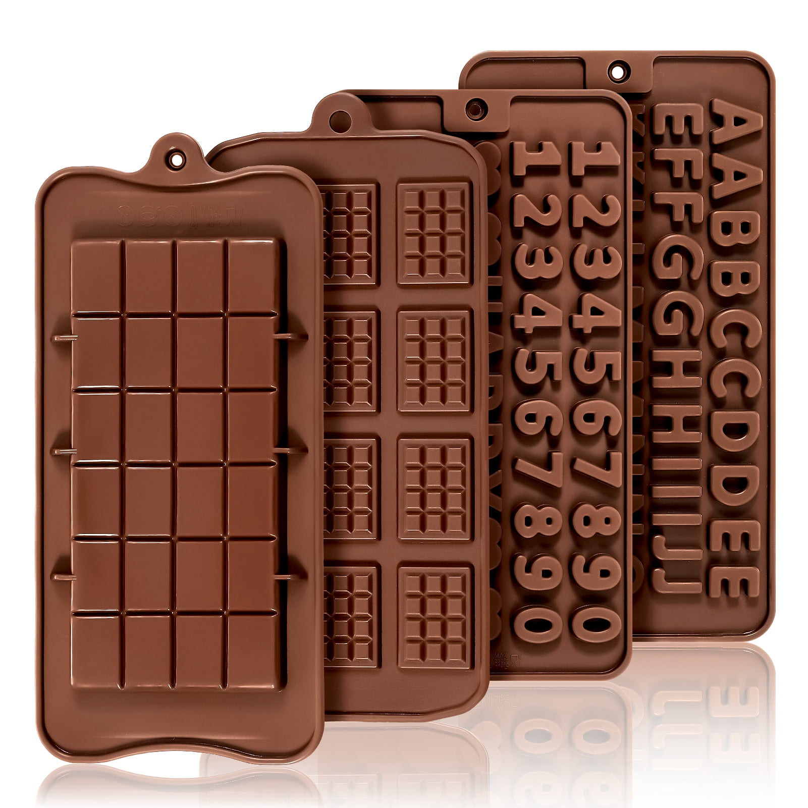 Springcorner 4 Pack Silicone Chocolate Molds,Non-Stick Candy Mold Trays ...