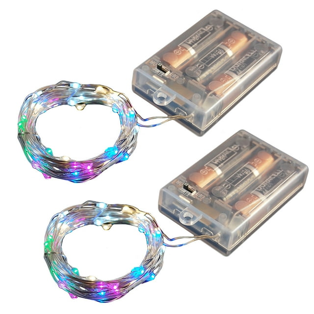 LumaBase Battery Operated LED Waterproof Mini String Lights with Timer ...