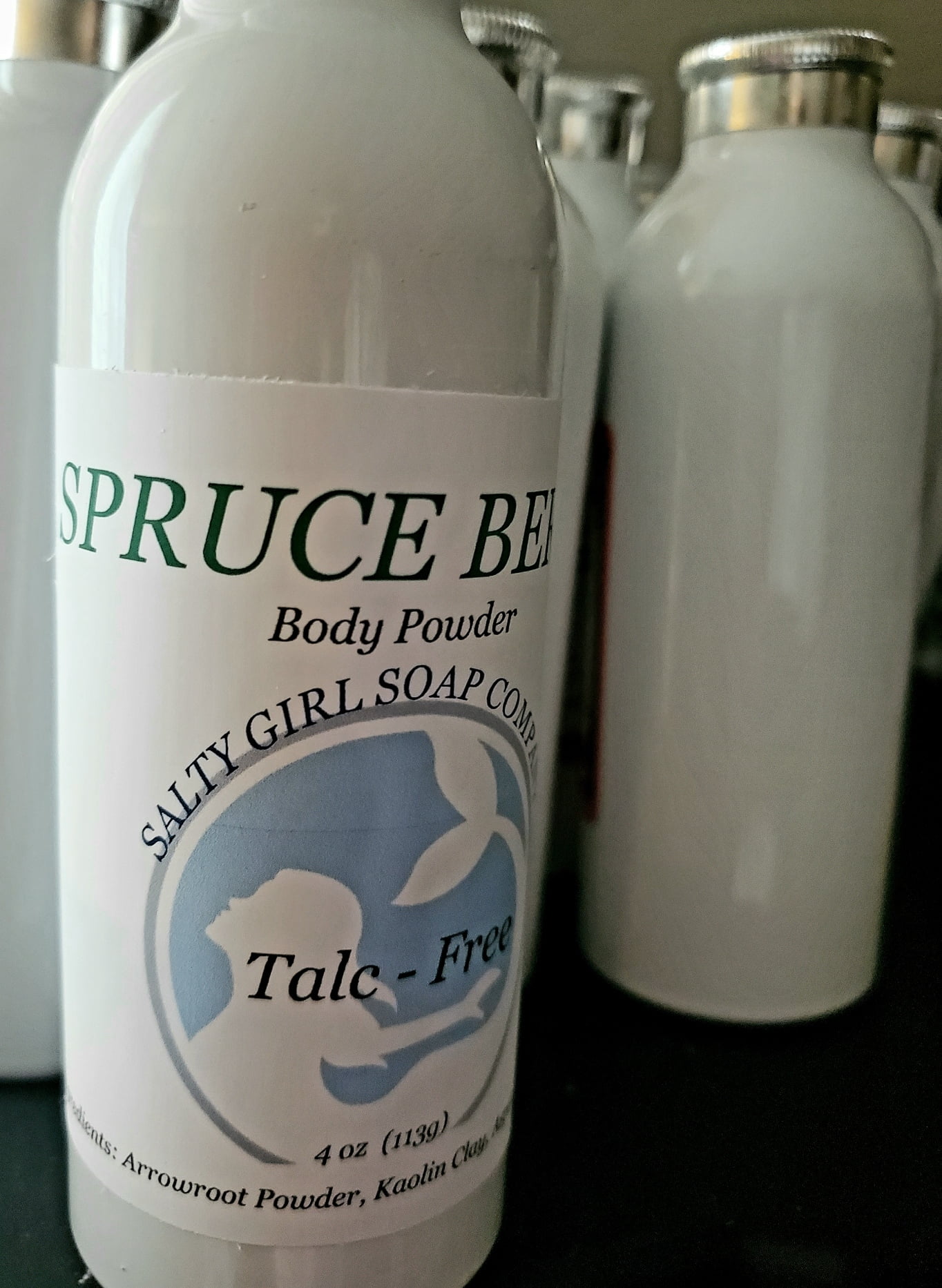 Body Powder – Talc Free – Spruce Berry – by Salty Girl Soap Company