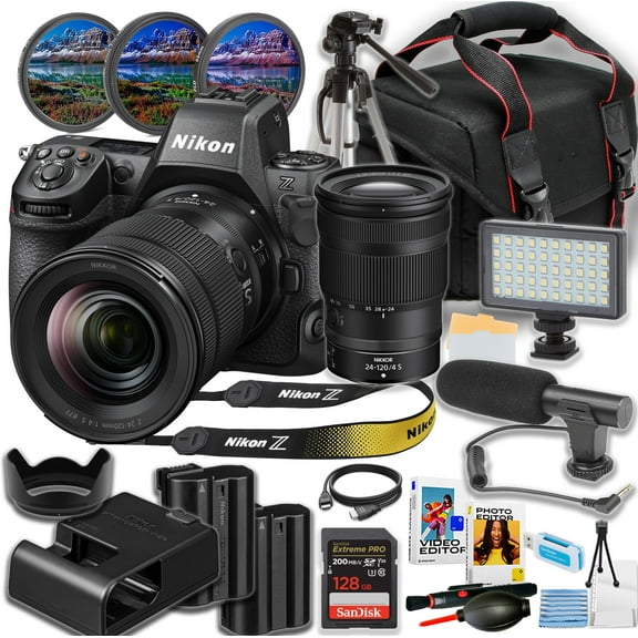Nikon Z8 Mirrorless Camera with 24-70mm f/4 Lens + Sandisk 128GB ...