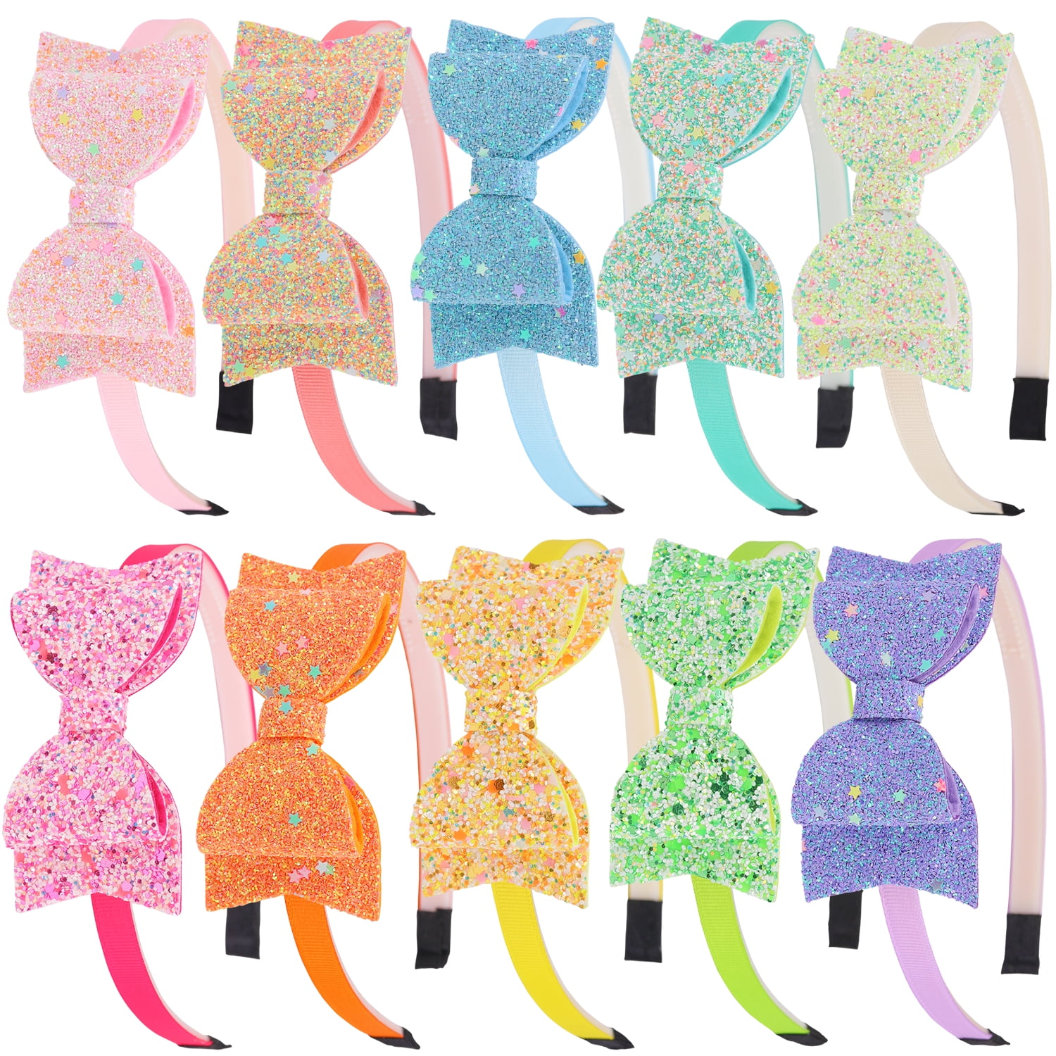 Bows Headbands For Girls,Kids Headbands 3.5 inch Sequin Glitter ...