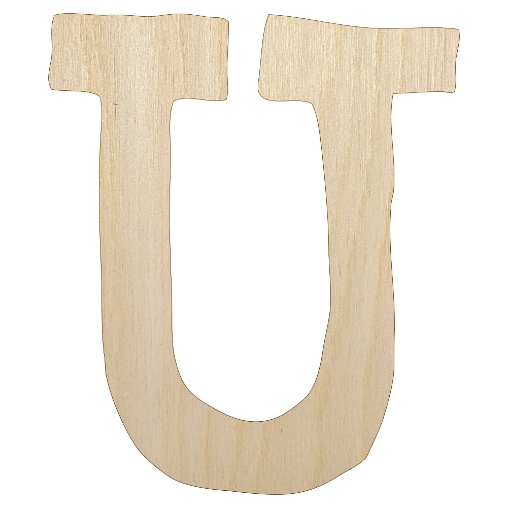 Letter U Uppercase Cute Typewriter Font Wood Shape Unfinished Piece ...