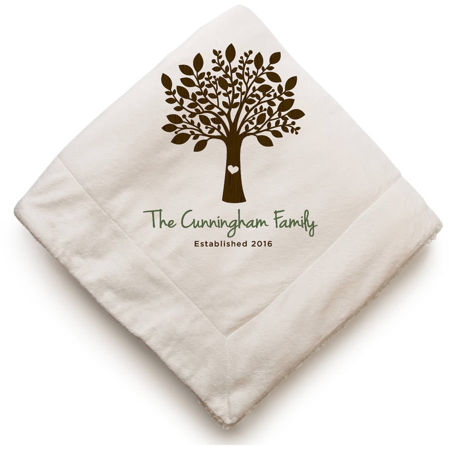 Family Tree Personalized Sherpa Blanket, 2 Styles to Choose From ...