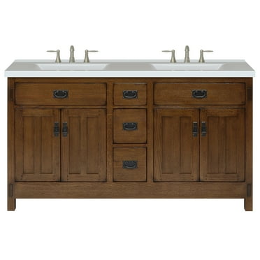 30 Inch Rattan Modern Farmhouse Bathroom Vanity with Sink，Rustic ...