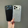 Bling Glitter Diamond Grid Back Camera Protect Phone Case for iPhone ...