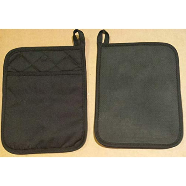 Home Collection Set Of 2 Black Neoprene Pot Holders - Walmart.com