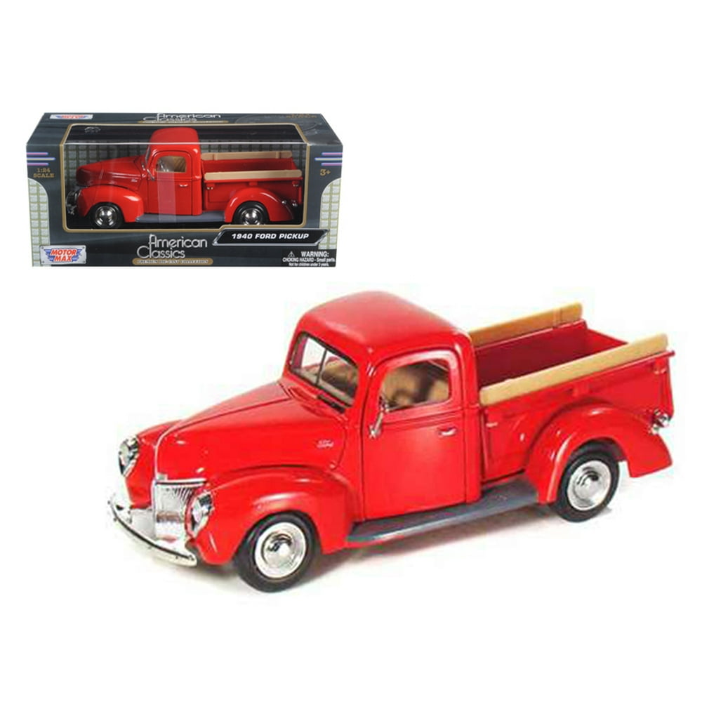 1940 Ford Pickup Truck Red 1/24 Diecast Model Car by Motormax - Walmart ...