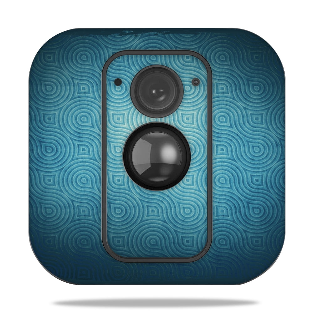 Skin Decal Wrap Compatible With Blink XT Outdoor Camera Blue Swirls ...