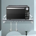 Wall-Mount Microwave Oven Rack Stainless Steel Kitchen Storage Stand ...