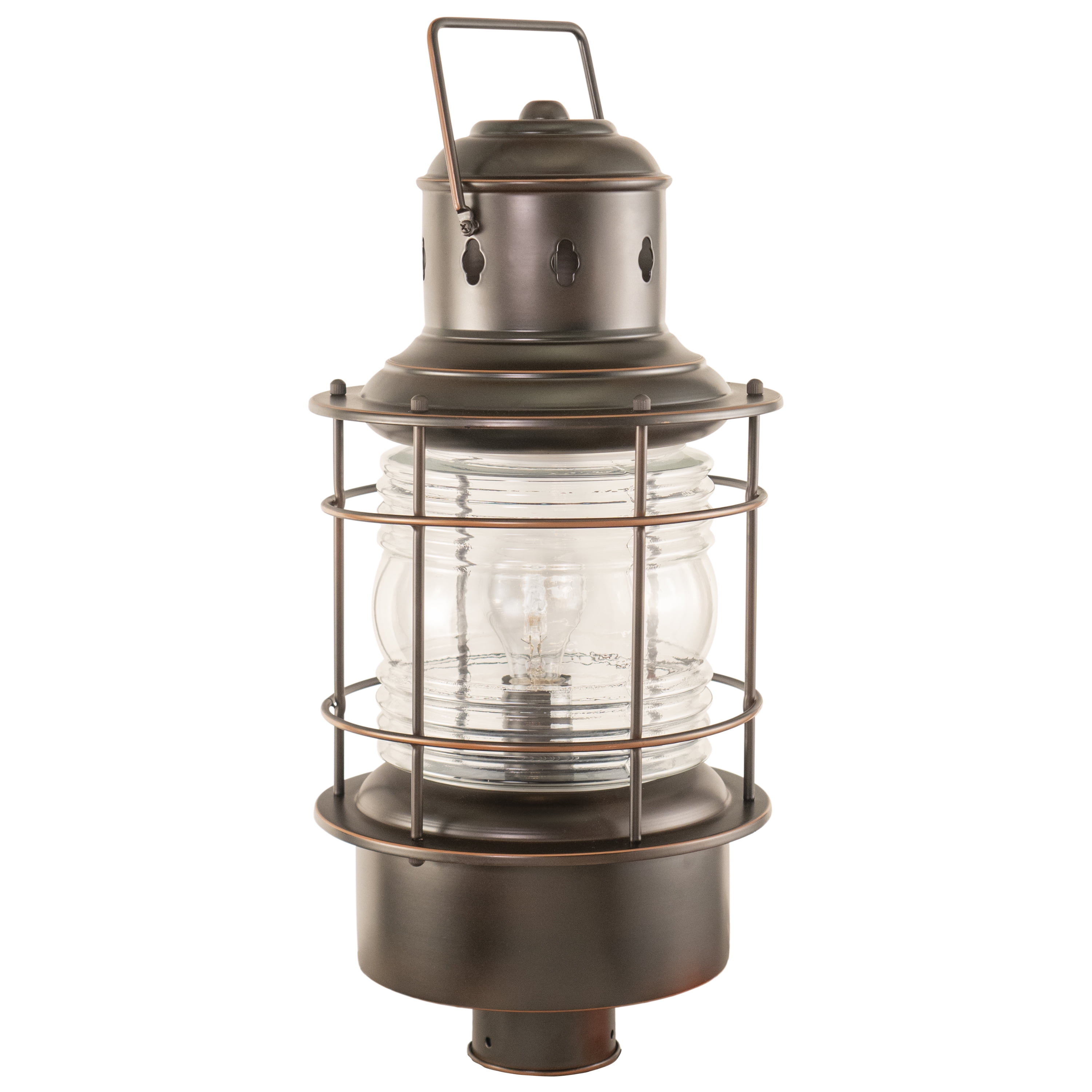 Vaxcel Hyannis 1L Bronze Coastal Outdoor Post Light Clear Glass ...