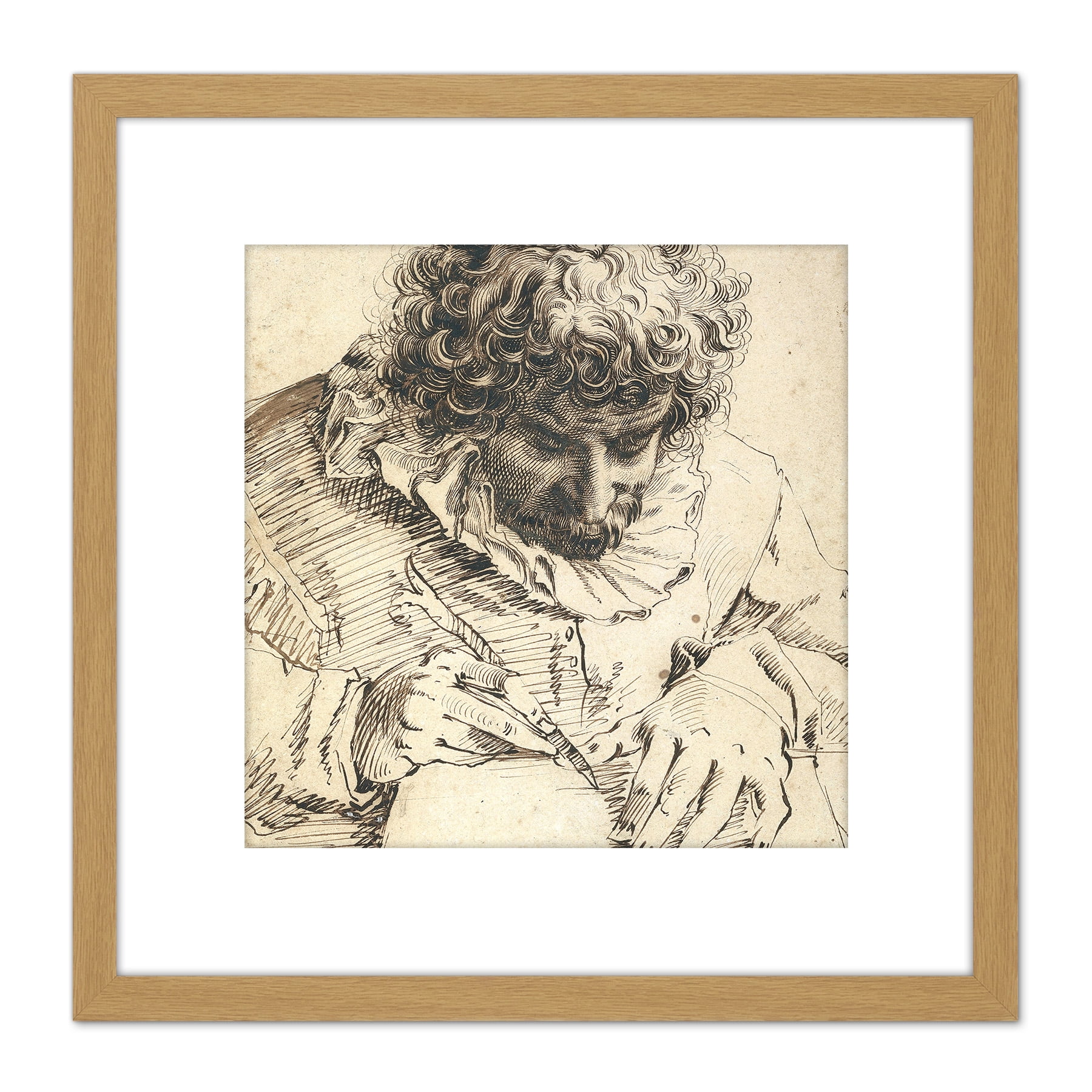 Goltzius Portrait Gillis Van Breen Drawing Carving 8X8 Inch Square ...