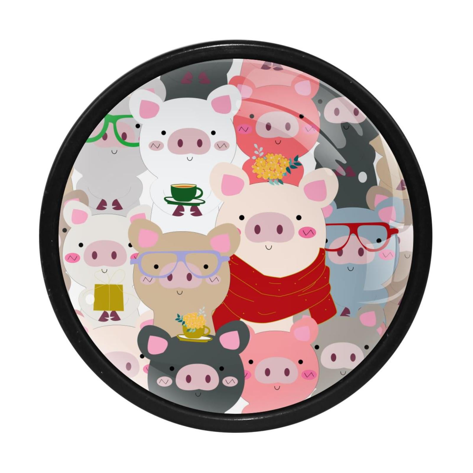 4 Pcs Hipster Pigs Knobs for Kitchen Cabinet Cupboard Dresser Bookcase ...