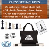 WE Games Portable Tournament Chess Set - 20 in. Vinyl Board with Bag ...