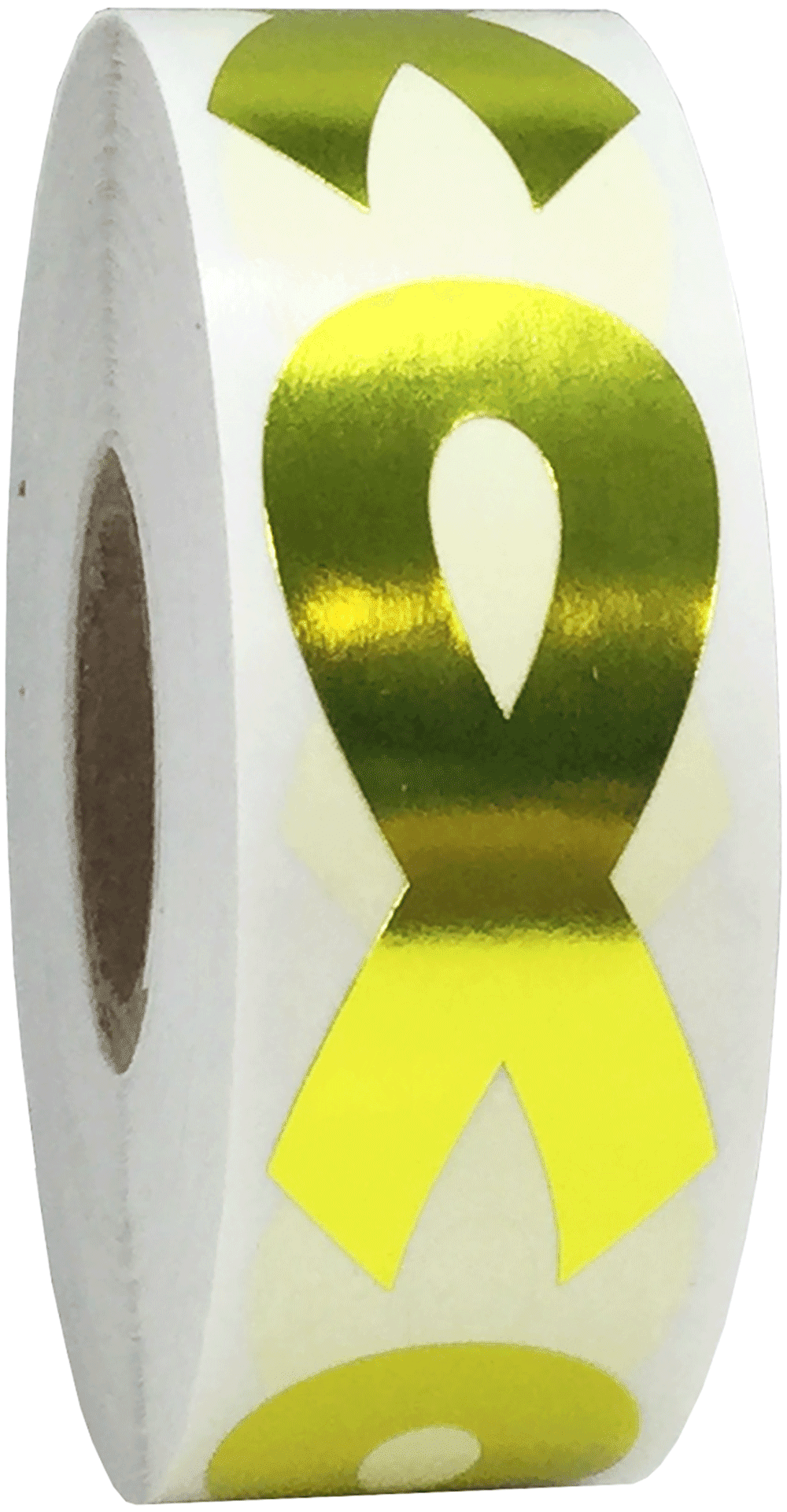 Metallic Gold Awareness Ribbon Stickers 2 Inch 500 Total Adhesive ...