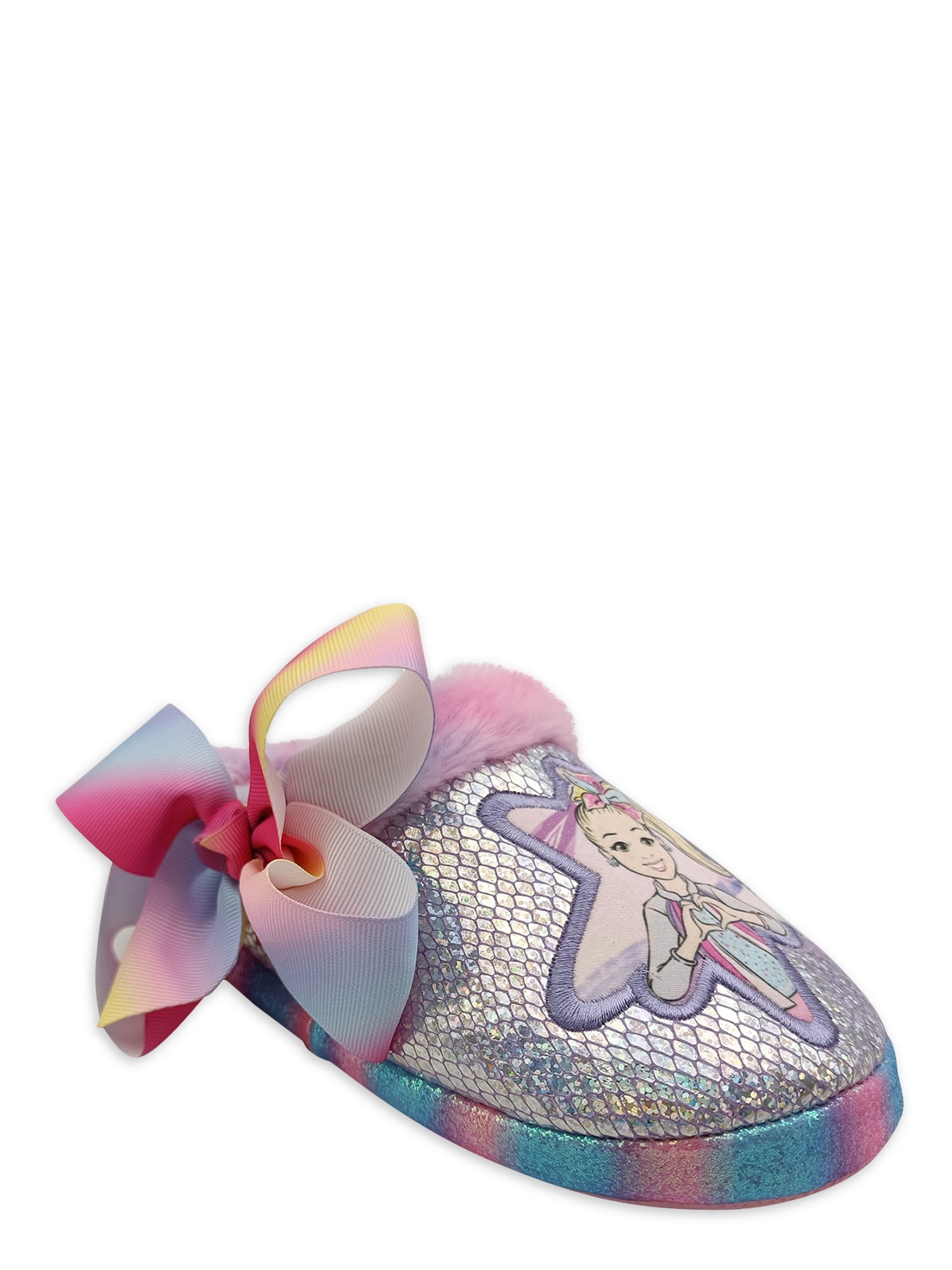 Nickelodeon Jojo Siwa Cozy Faux Fur Bow Slipper (Little Girls & Big ...