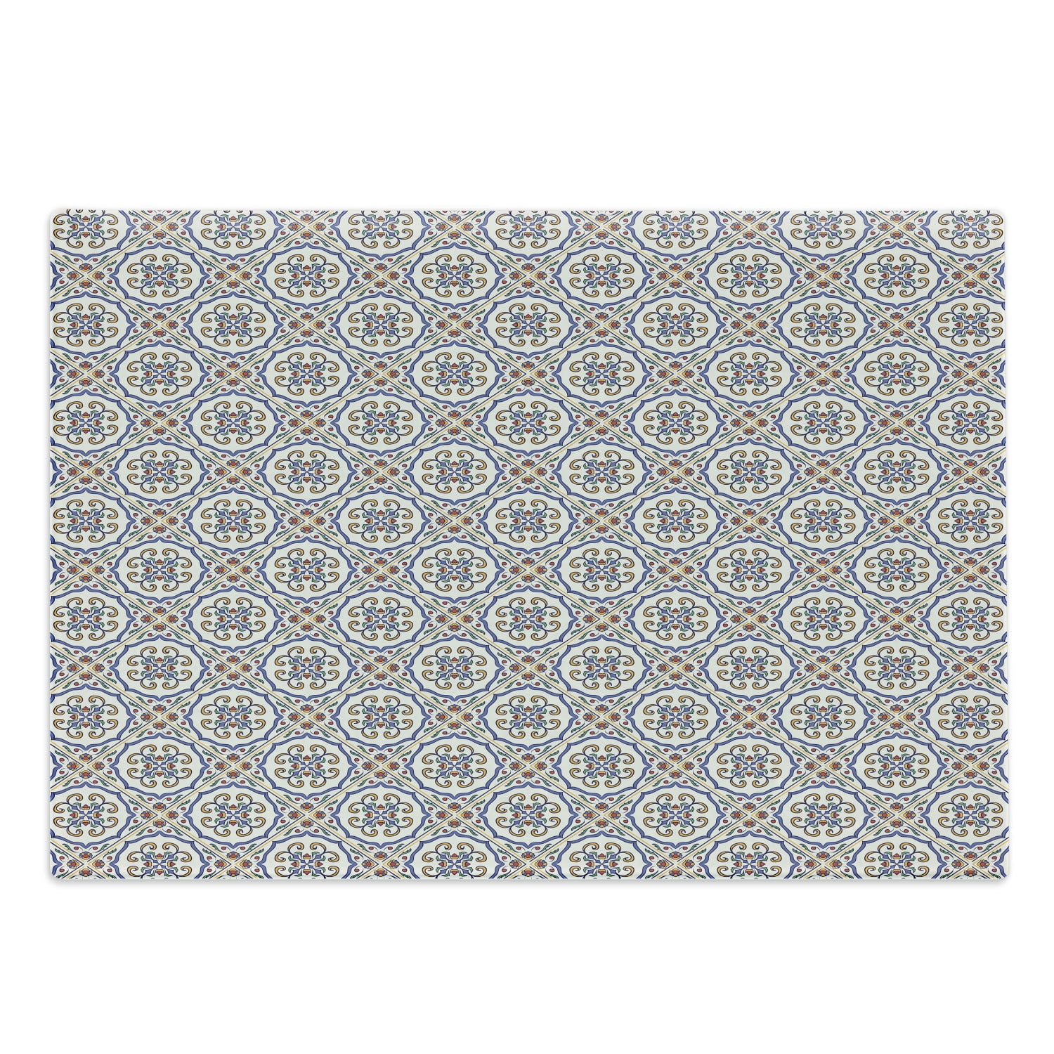 Geometric Cutting Board, Portuguese Tile Pattern with Swirls Curves ...