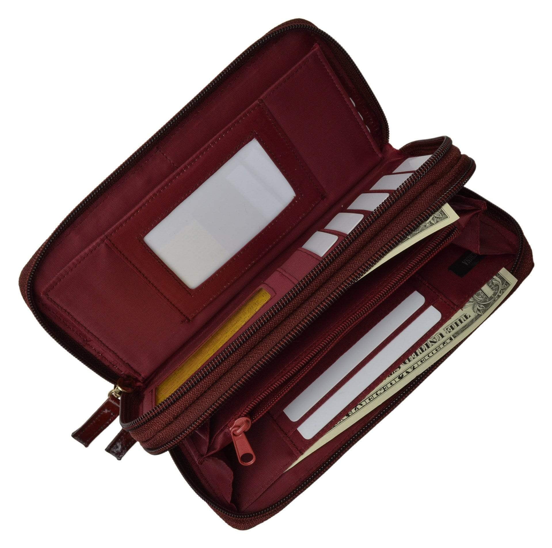 Eel Skin Unisex Double Zippered Checkbook Cover Wallet E 4575 - Walmart.com