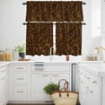 3 Piece Kitchen Curtains and Valances Set Brown Pink Leopard Cafe ...
