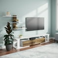 Ada Home Décor Rockeby 4 Tier TV Stand with Doors for TVs up to 70 ...