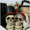 Love Never Dies Halloween Decorations: Black Wedding Roses Heart Wreath Skeleton Couple Figurine ...