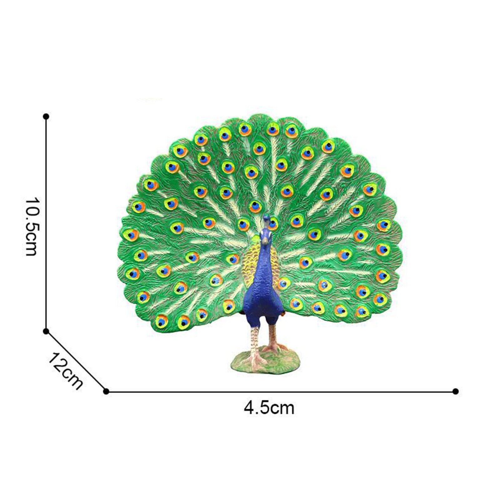 Cheers.US Lovely Peacock Figurine Life Peacock Toy Figure – Painted ...