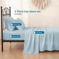 4 Piece Cot Sheets Set French-Blue Solid Size (30" x 80"), 100% ...