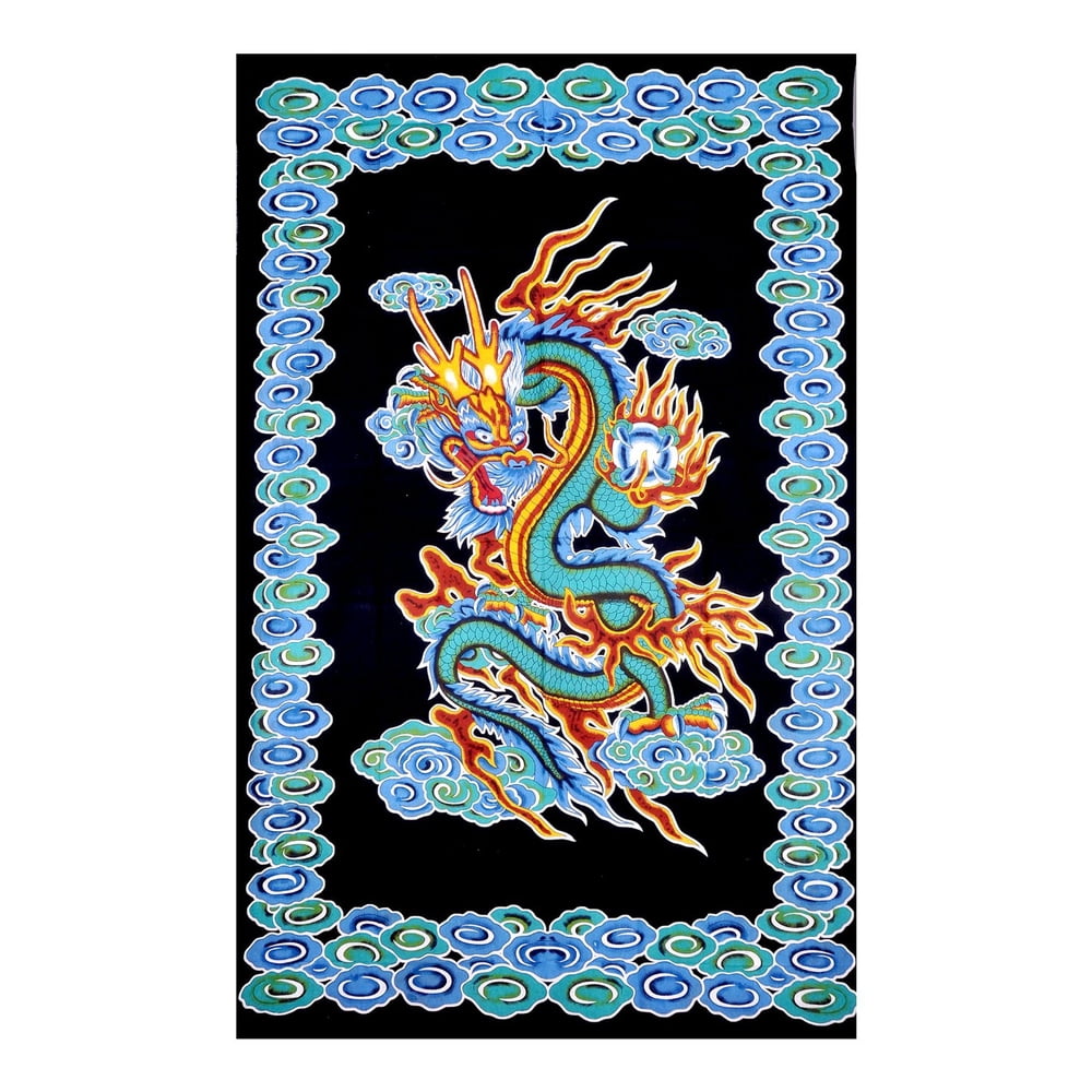Dragon Tapestry Wall Hanging Fiery Dragon Wall Art Decor, Dragon Art ...