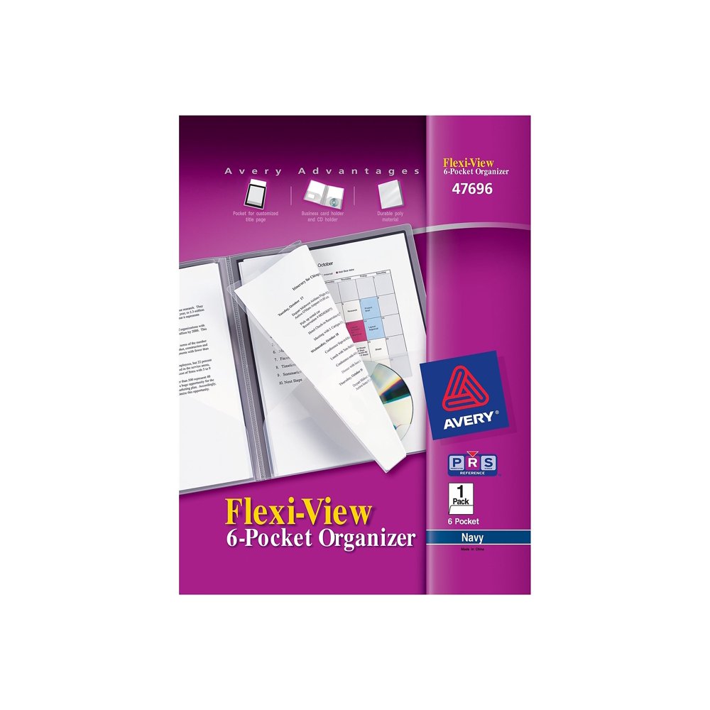 Avery Flexi-View 6-Pocket Presentation Folder Navy Blue (47696) 587376 ... Avery Flexi-View 6-Pocket Presentation Folder Navy Blue (47696) 587376 ...