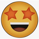 Deerlux Emoji Style Round Funny Smiley Face Kids Area Rug, Star Eyes ...