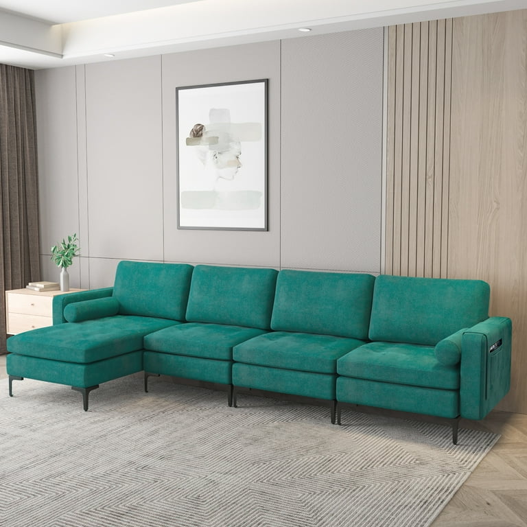 Teal l shaped sofa store