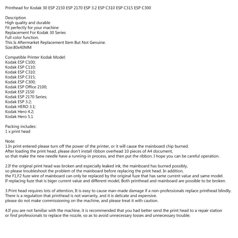 Pks Comp 30XL BLACK Printer Ink Cartridge For Kodak 1341080, 55% OFF