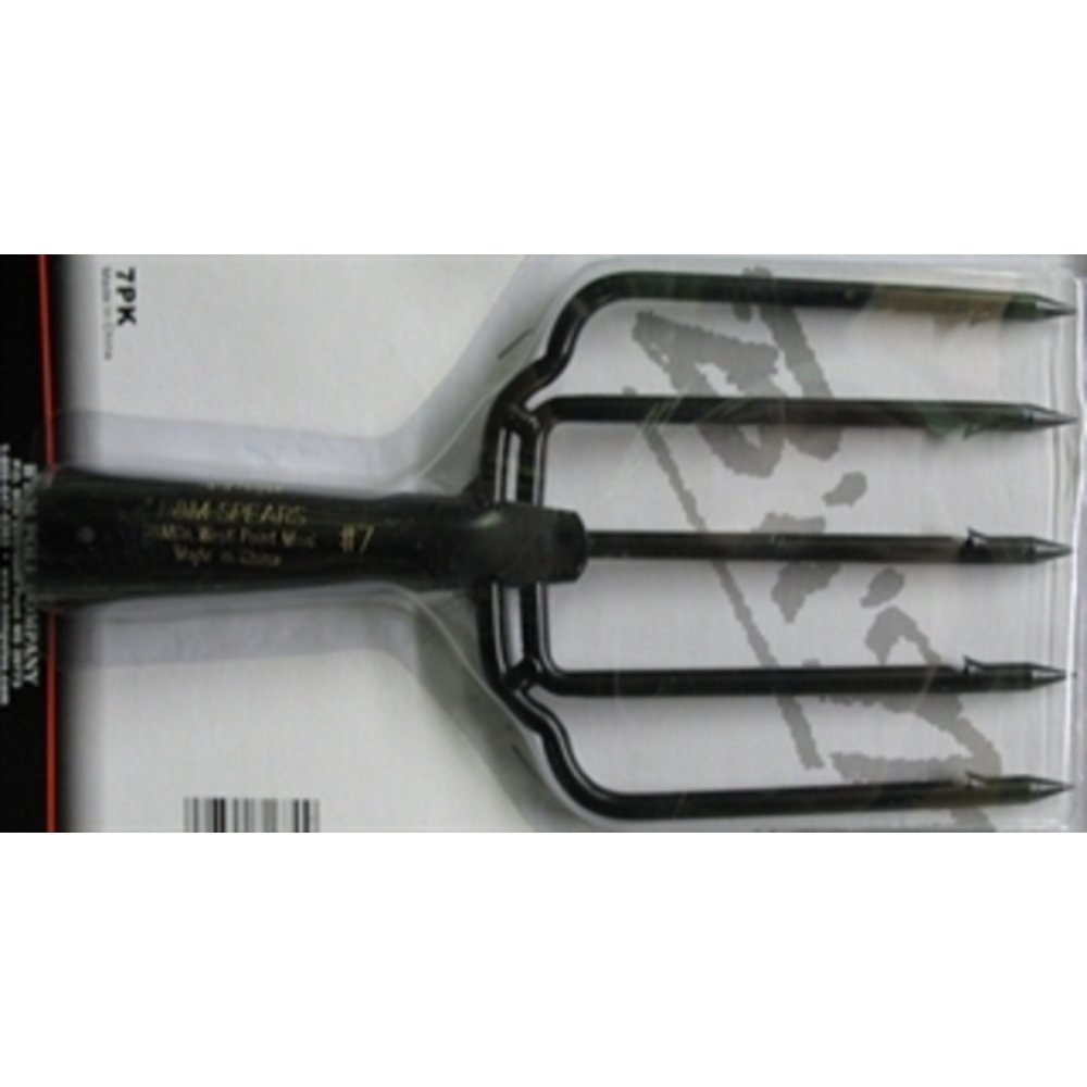 B&M #7 Black Hand forged Steel 5-Prong Needle Frog Gig Fish Spears 8.5 ...