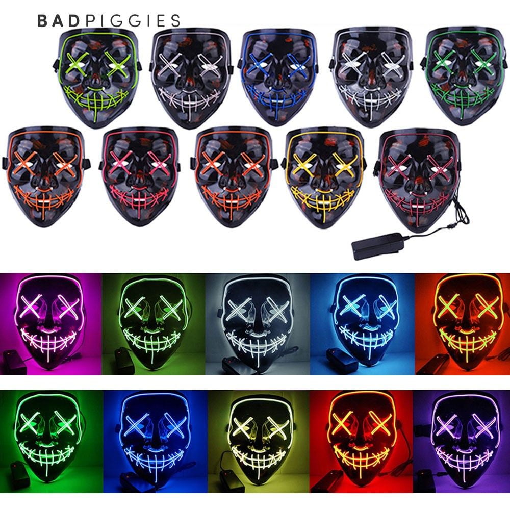 BadPiggies Halloween Scary Mask Cosplay Led Costume Mask 4 Modes ...