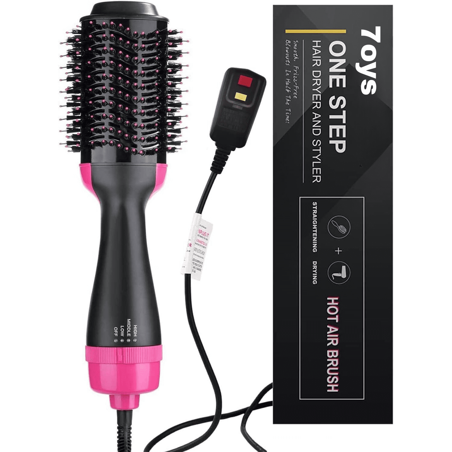 Hot Air Brush,4-in-1 One Step Hair Dryers & Blower Brush With Negative ...