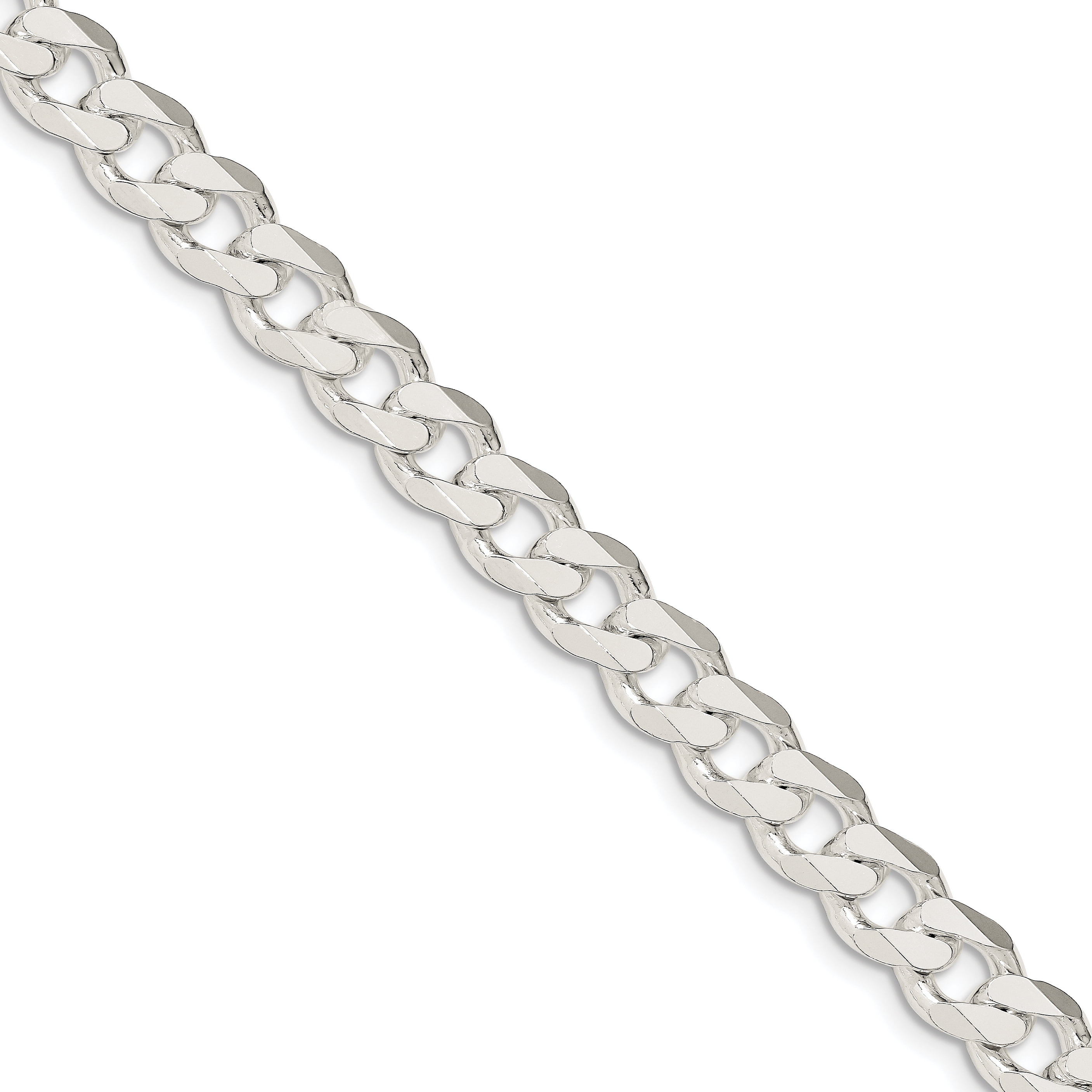 Primal Silver Sterling Silver 9mm Curb Chain Bracelet - Walmart.com