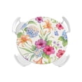 Blue Hydrangea Round Fitted Tablecloth with Elastic Edge, Orange Lily ...