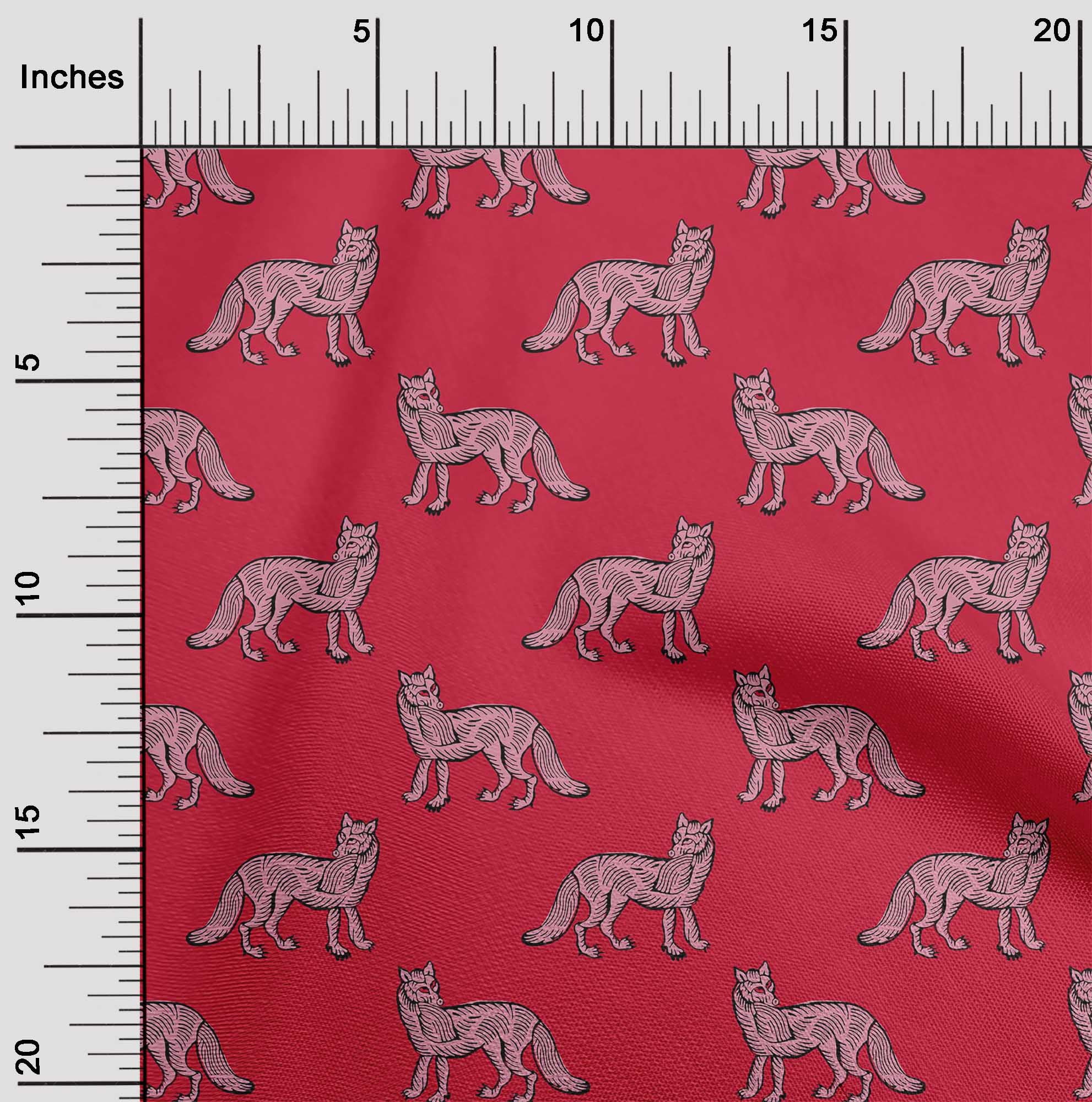 oneOone Organic Cotton Voile Fabric Fox Block Print Fabric By The Yard ...