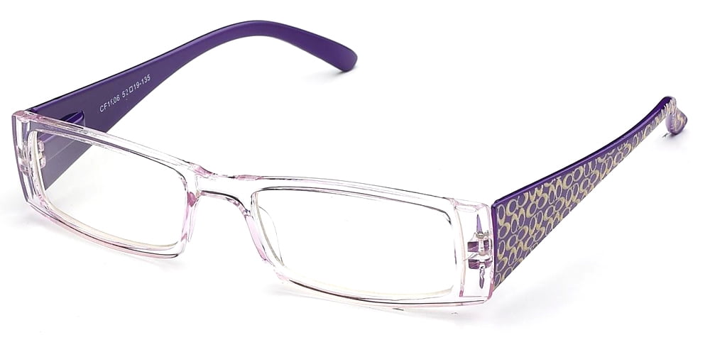 Rectangular Thin Translucent Clear Lens Plastic Fashion Glasses ...