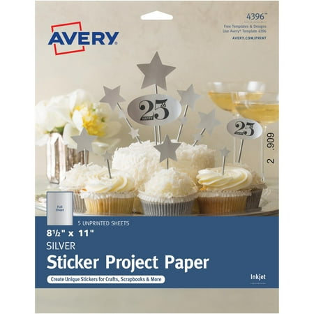 Full-Sheet Sticker Project Paper 8.5"X11" 5 Sheets-Silver | Walmart Canada