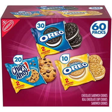 Mondelez Nabisco Sweet Treats Cookie Variety Pack, 60 Count, Oreo, Chips Ahoy, Golden Oreo ...