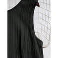 Black Woven Sleeveless Round Neck A-Line Ruffle Hem Mini Dress With ...