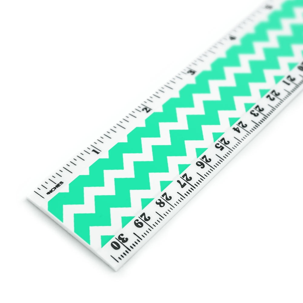 Teal Chevrons Pattern 12 Inch Standard and Metric Plastic Ruler ...