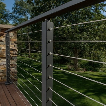 VEVOR T316 Stainless Steel Adjustable Angle 1/8" Cable Railing Kit/Hardware for Wood Post ...