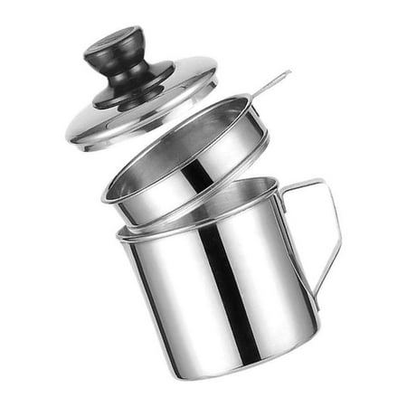 Stainless Steel Cooking Oil Storage Can Cooking Oil Can Strainer Bacon ...