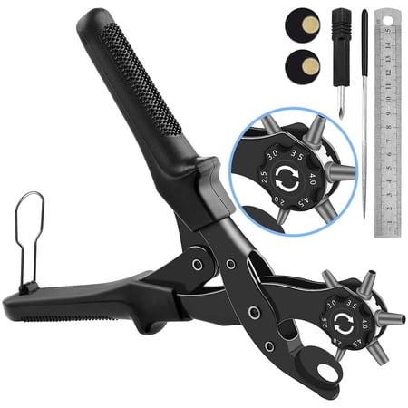 Leather Hole Punch, [Upgraded Version][Perfect Full Set] Belt Puncher ...