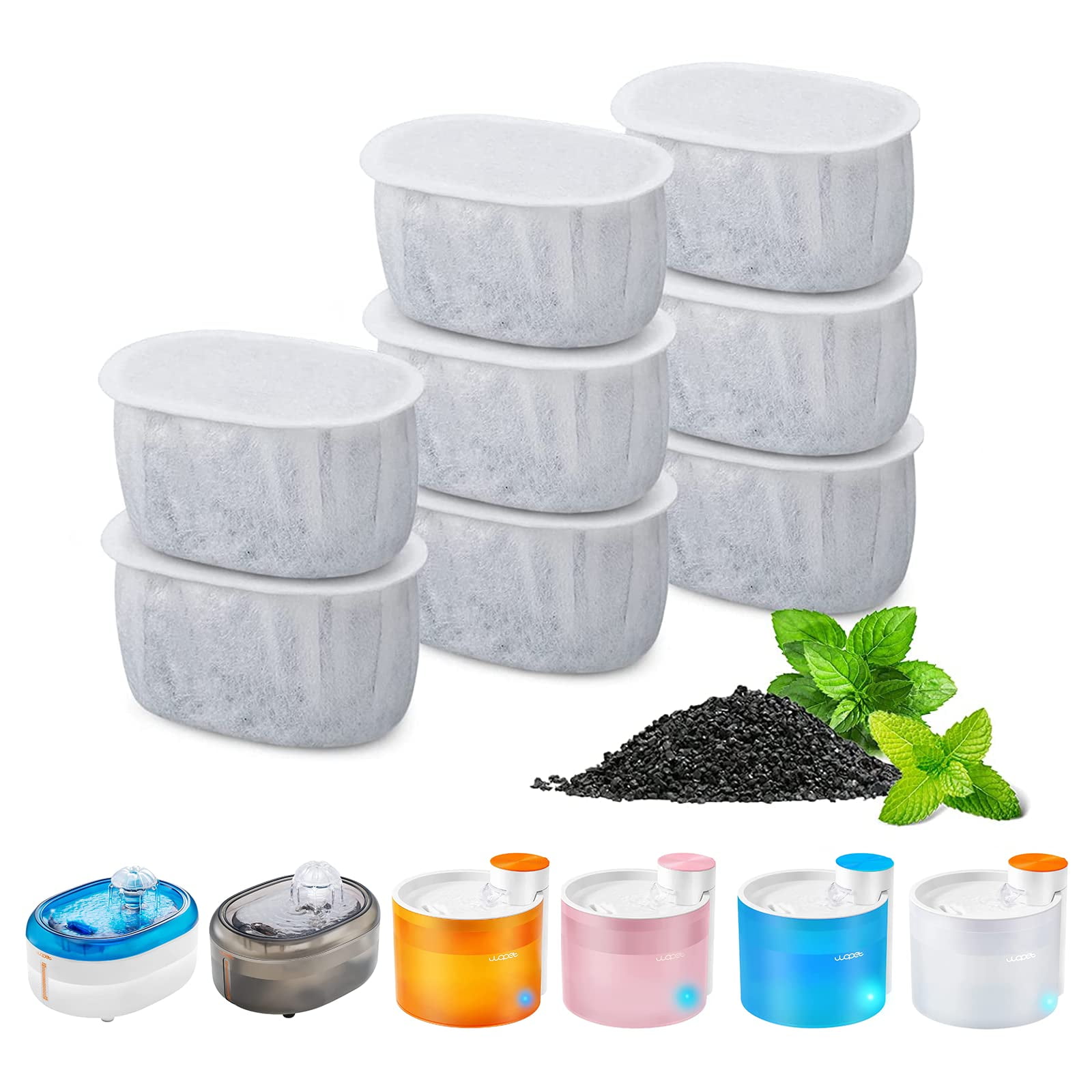 WOPET 8-Pack Replacement Filters Compatible with Pet Water Fountain ...