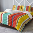 4 Piece Duvet Cover Set Full, Colorful Geometric Stripes Soft ...