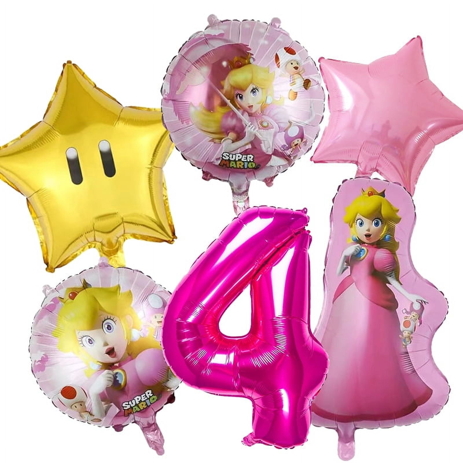 Globos de princesa Peach con temática de Mario rosa, globos decorativos ...