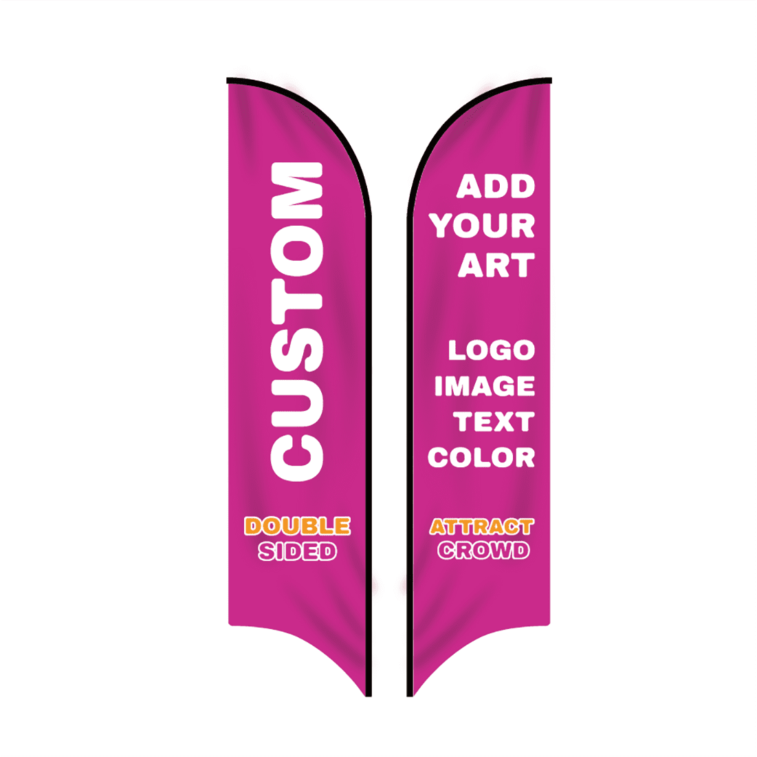 11.5ft / 3.5m Custom Feather Flag Kit with Poles Stake for Business ...